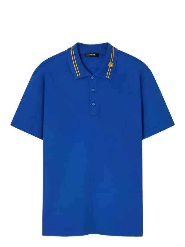 Versace Medusa-embroidery Polo Shirt - Blue
