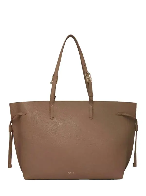 Furla Giove Leather Tote Bag - Brown