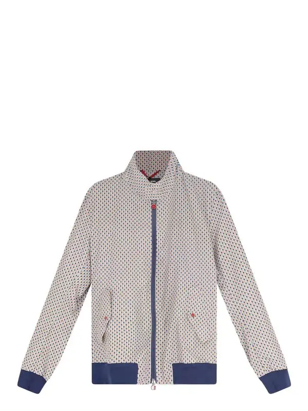 Kiton Pattern Jacket With Enamelled Button - Neutrals