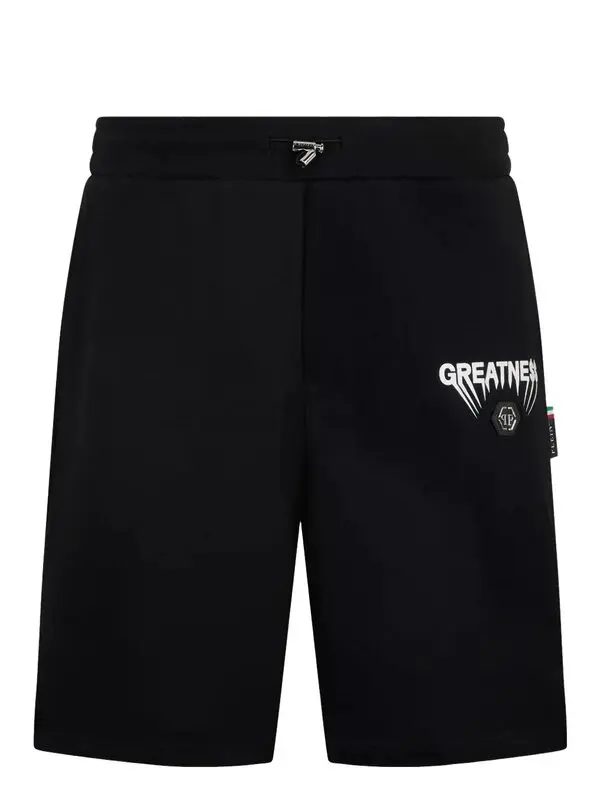 Philipp Plein Logo Fleece Shorts - Black