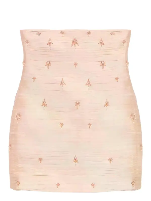 M.MARQUISE Sonja Embroidered Mini Skirt - Pink