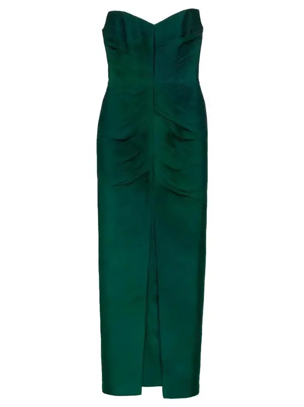 M.MARQUISE Andrea Ruched Maxi Dress - Green