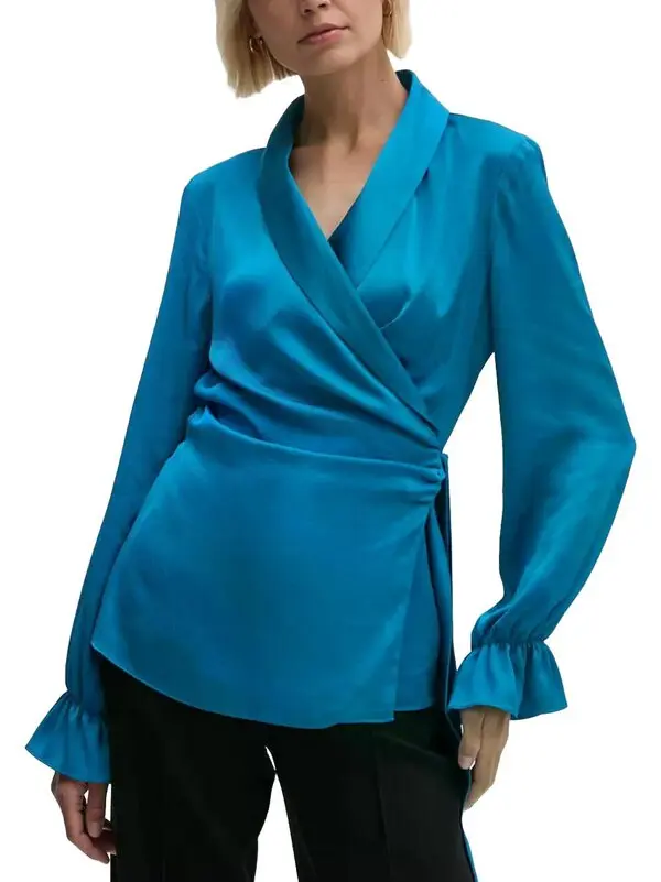 Joseph Ribkoff Ruffled Wrap Top - Blue
