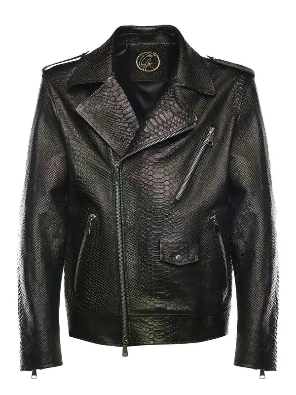 GIULIANO GALIANO Leather Jacket With Zippers - Black