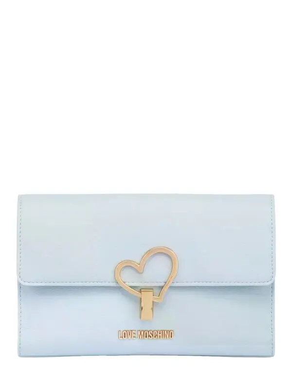 Moschino Heart Detail Flap Shoulder Bag - Blue