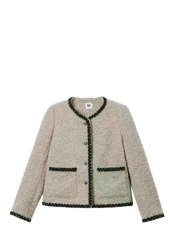 B+AB Trimmed Buttoned Jacket - Neutrals