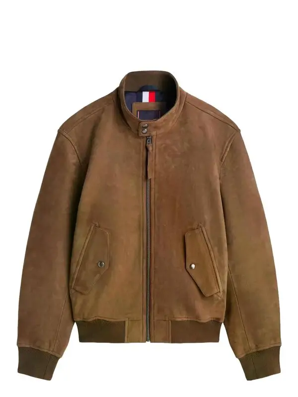 Tommy Hilfiger Zipped Leather Jacket - Brown