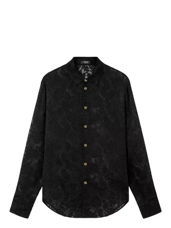 Versace Snakeskin-pattern Shirt - Black