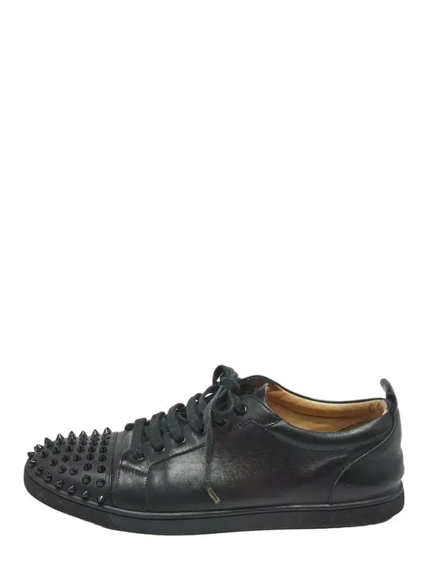 CHRISTIAN LOUBOUTIN Spike Leather Trainers - Black