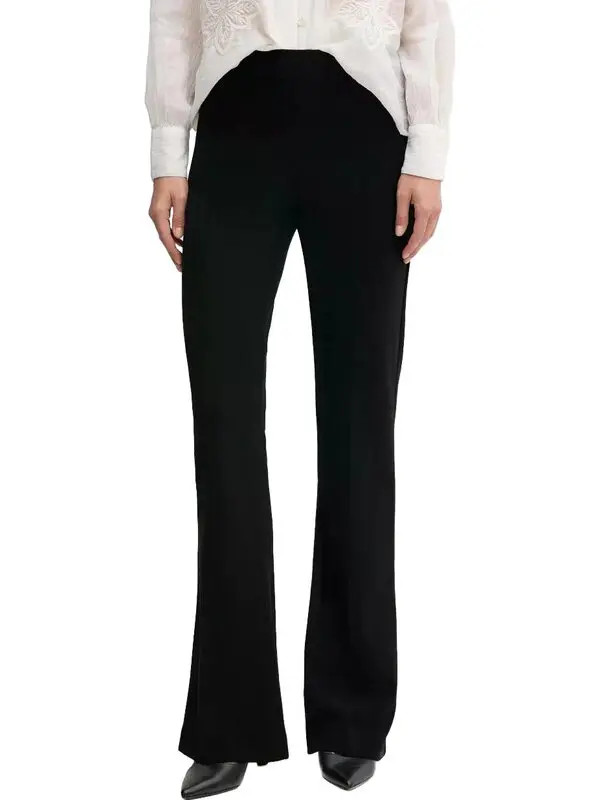 Joseph Ribkoff Flared Trousers With Elasticated Waist - Black