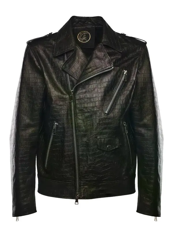 GIULIANO GALIANO Zipped Leather Jacket - Black