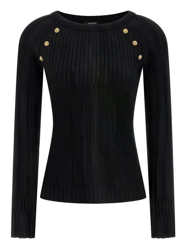 Balmain Button Detailed Sweater - Black