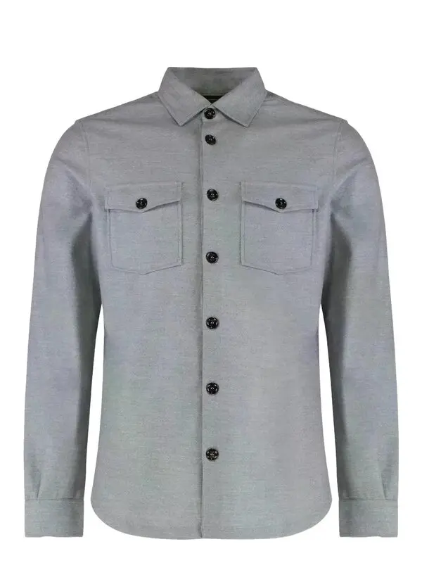 MOORER Chest-pocket Shirt - Grey