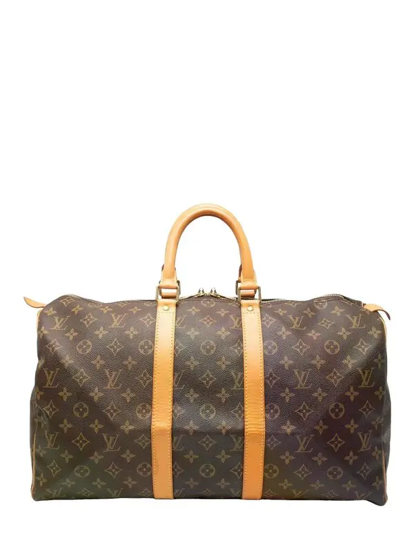 LOUIS VUITTON Monogram Keepall 45 Travel Bag - Brown