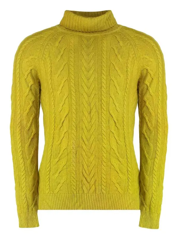 MOORER Cashmere Roll-neck Sweater - Yellow