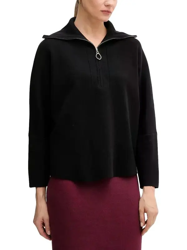 Joseph Ribkoff Zip-up Collar Sweater - Black
