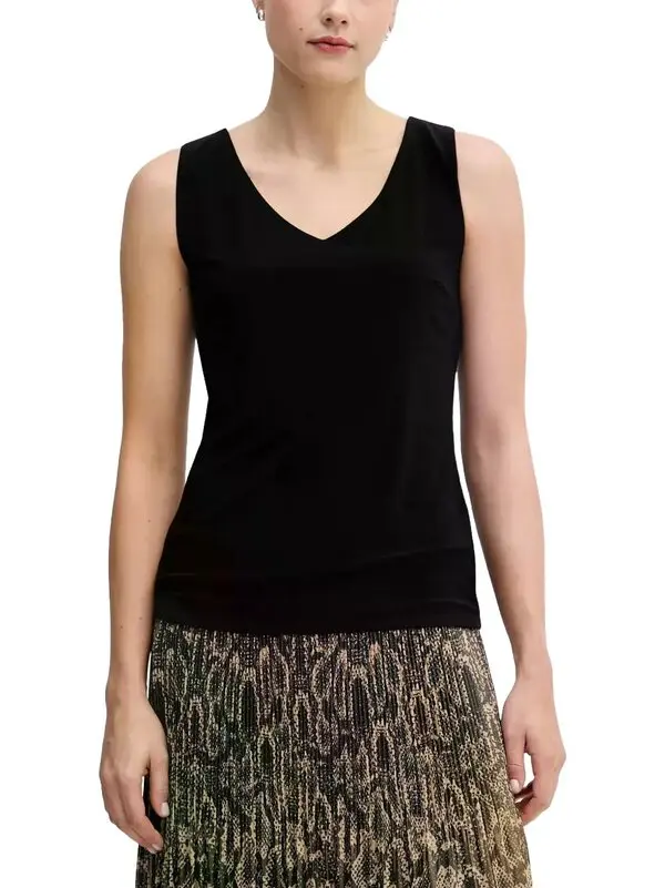 Joseph Ribkoff Sleeveless V-neck Top - Black