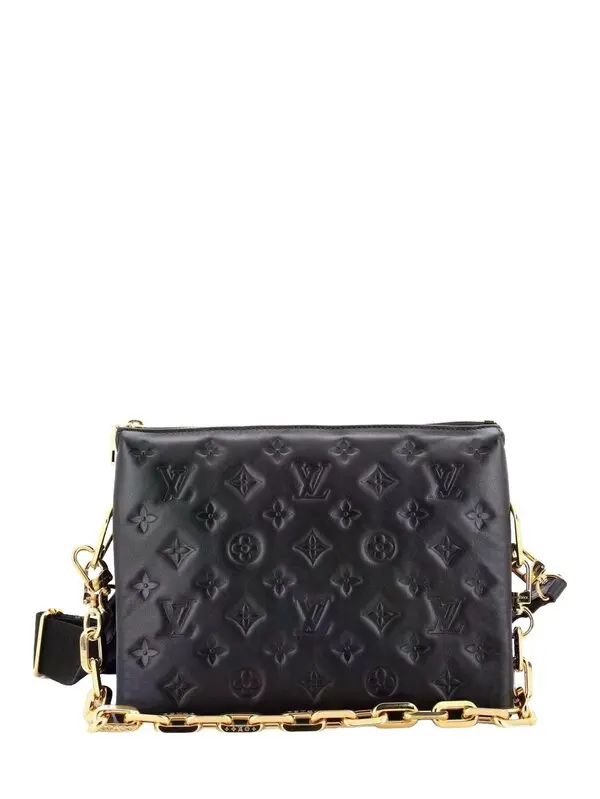 LOUIS VUITTON Coussin Pm Crossbody Bag Monogram Embossed Lambskin - Black