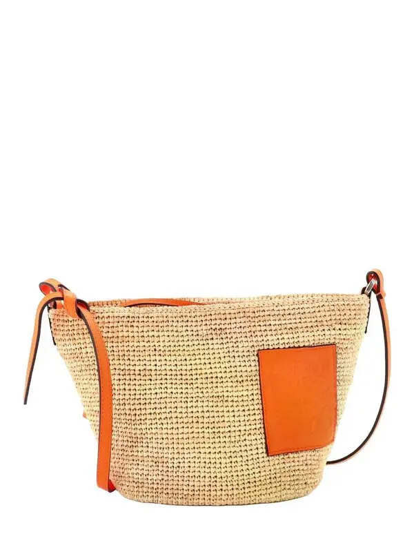Loewe Pochette Woven Raffia Crossbody Bag - Neutrals