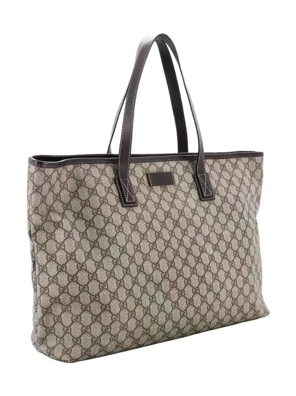 Gucci Plus Gg Coated Canvas Large Tote Bag - Brown