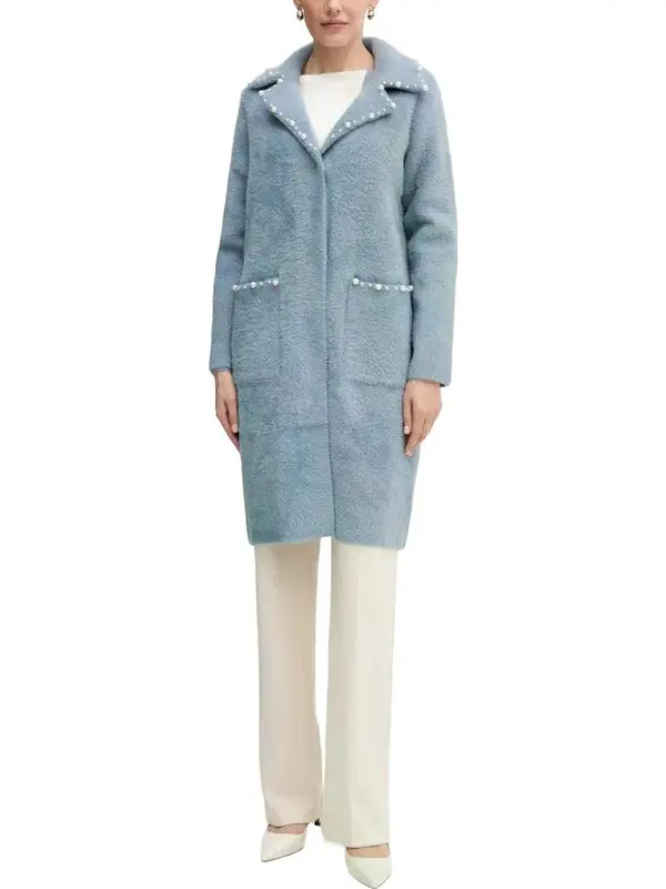 Joseph Ribkoff Pearl Embellished Coat - Blue