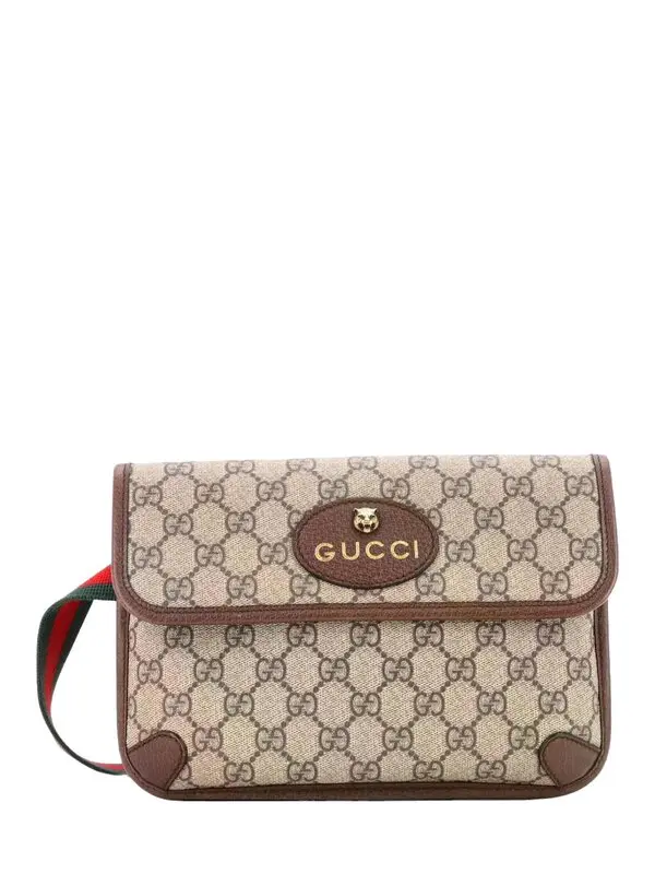 Gucci Neo Vintage Flap Gg Coated Canvas Belt Bag - Brown