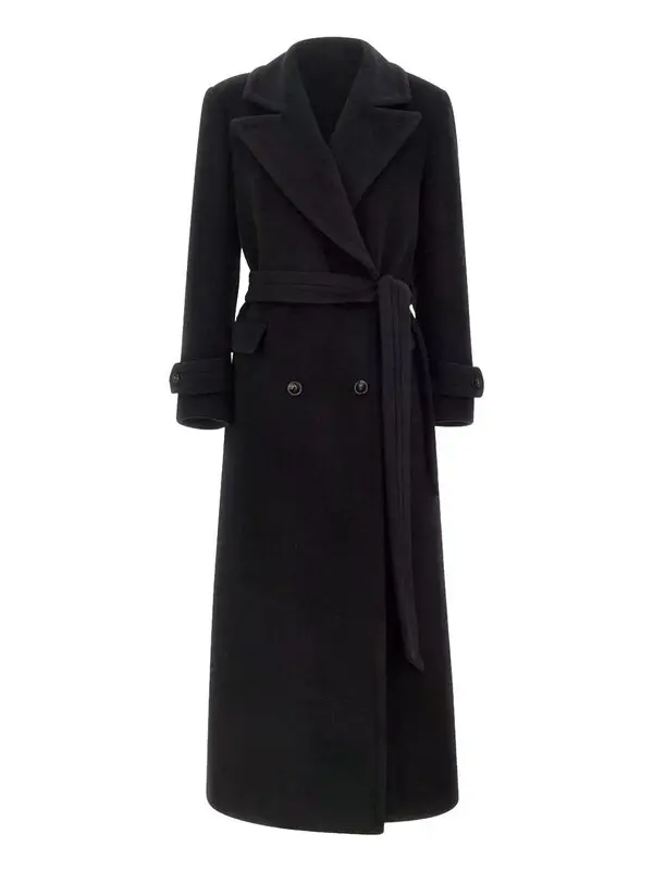 Tagliatore Julia Belted Double-breasted Coat - Black