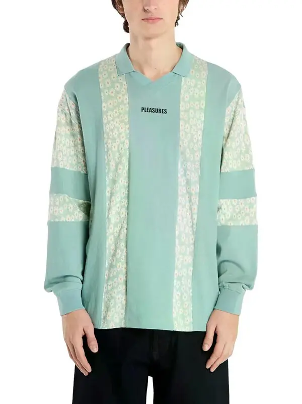 PLEASURES Floral V-neck Sweatshirt - Green
