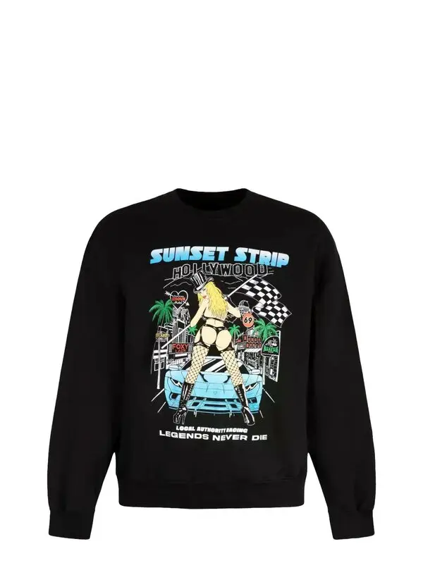 LOCAL AUTHORITY LA Graphic-print Crew-neck Sweatshirt - Black