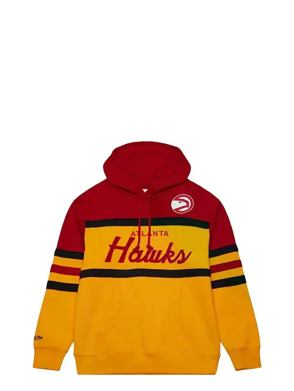 Mitchell & Ness Atlanta Hawks Head Coach Striped Hoodie - Yellow