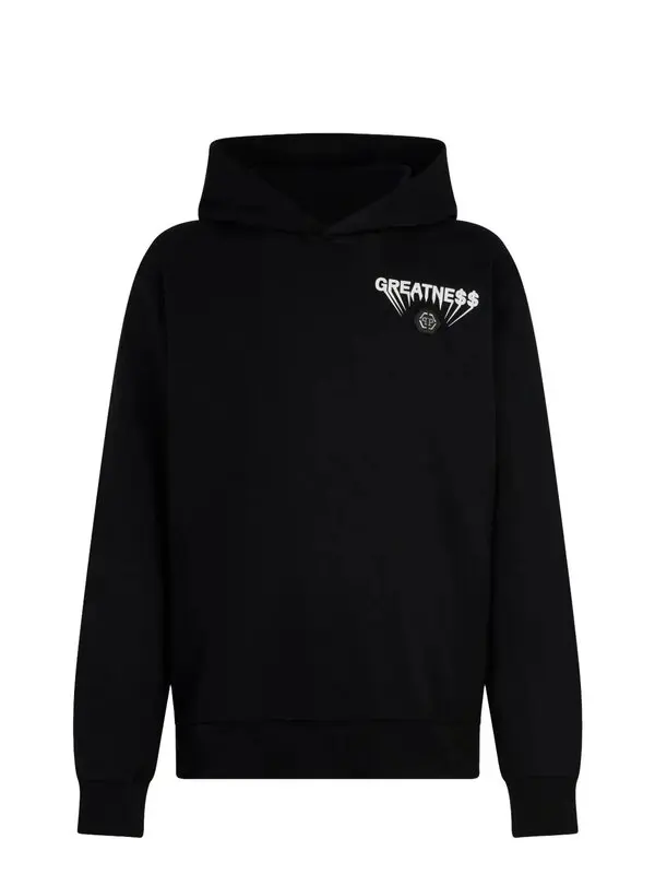 Philipp Plein Appliquéd Hooded Sweatshirt - Black