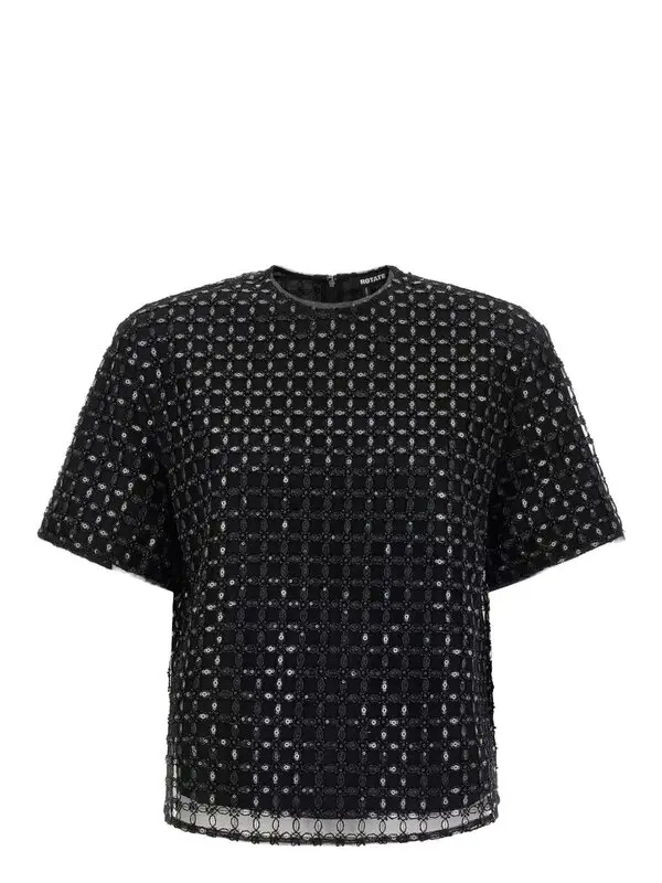 Remain Birger Christensen Sequin-embroidered T-shirt - Black