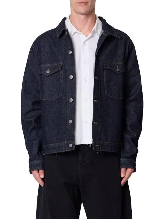 Mnml Raw Denim Trucker Jacket - Raw Blue