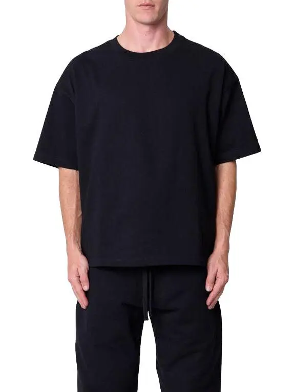 Mnml Boxy Heavy Cotton Jersey T-shirt - Black