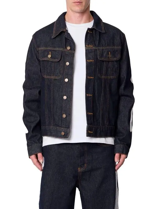 Mnml Raw Skeleton Denim Trucker Jacket - Rinsed Indigo