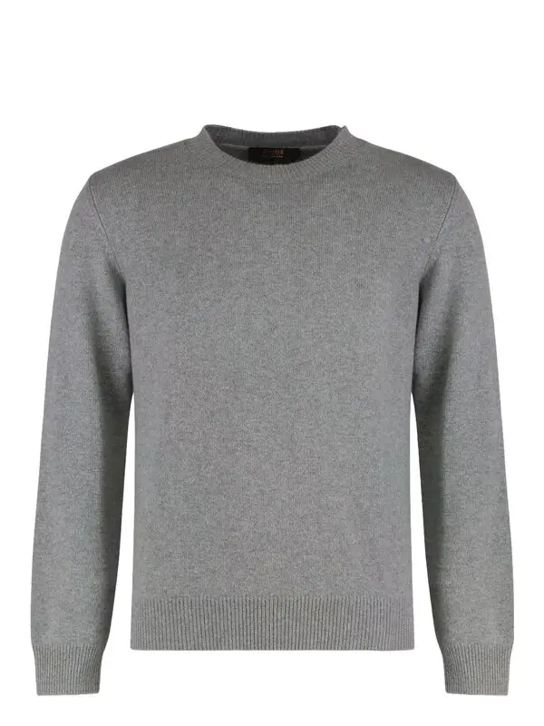 MOORER Ribbed Knit Sweater - Grey