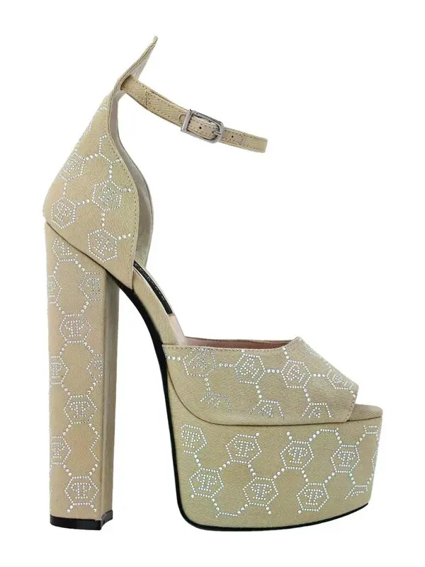 Philipp Plein Platform Monogram Sandals - Neutrals