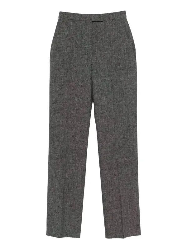 Alexander McQueen Wool Straight Trousers - Grey