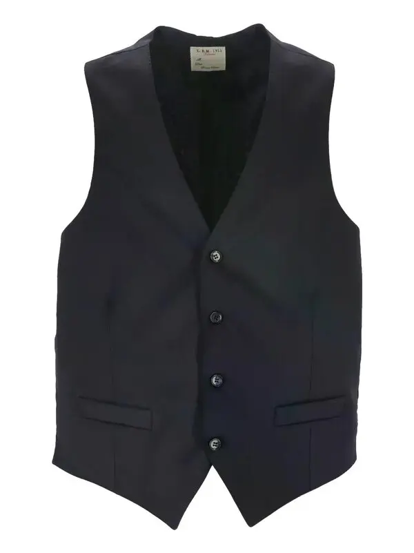 L.B.M. 1911 Buttoned V-neck Waistcoat - Blue
