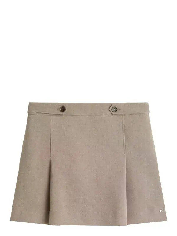 Tommy Hilfiger A-line Mini Skirt With Button Detail - Neutrals