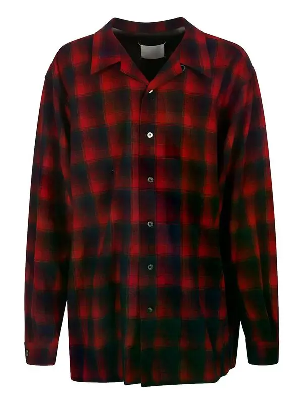 MAISON MARGIELA Plaid Label-detail Shirt - Red