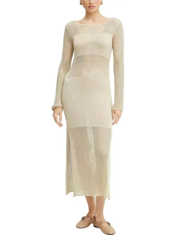 FRACOMINA Side Slits Knit Dress - Neutrals