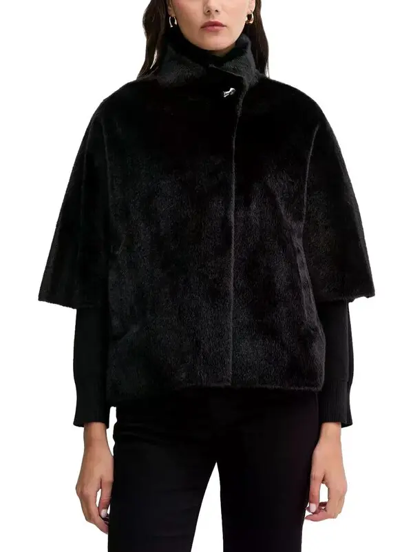 Joseph Ribkoff High-neck Cape Jacket - Black