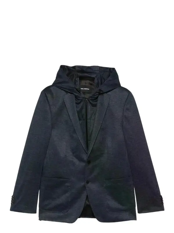 Karl Lagerfeld Hooded Blazer - Blue