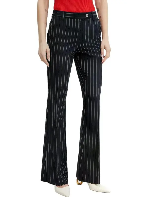 FRACOMINA Pinstripe Flared Trousers - Black