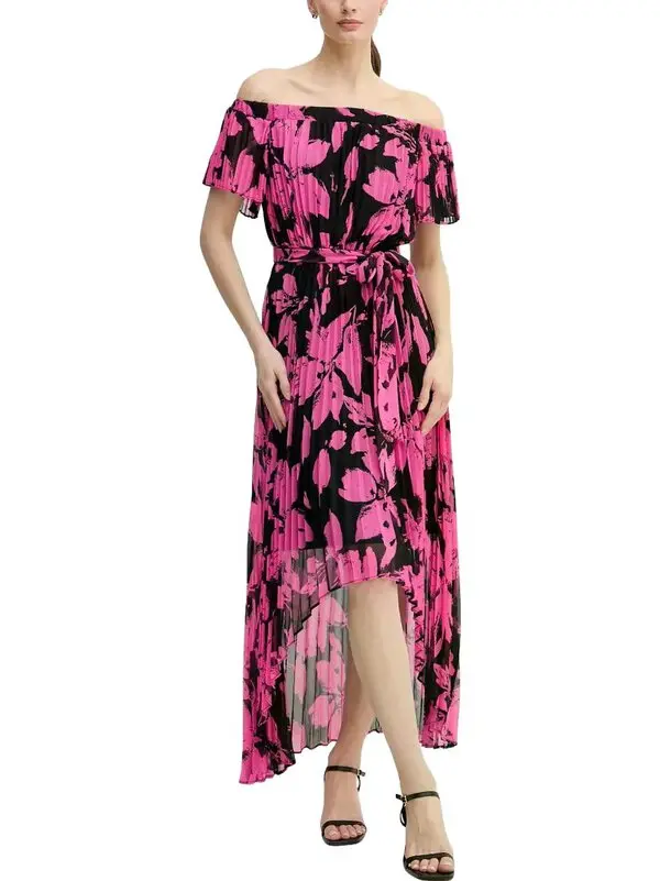 Joseph Ribkoff Off-shoulder Floral Dress - Pink