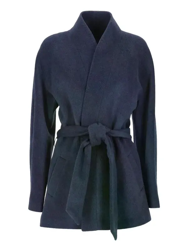 CHIARA FERRAGNI Belted Collar Coat - Blue