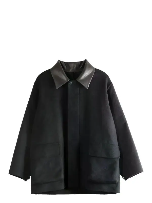 Auralee Contrast-collar Pocket Jacket - Black