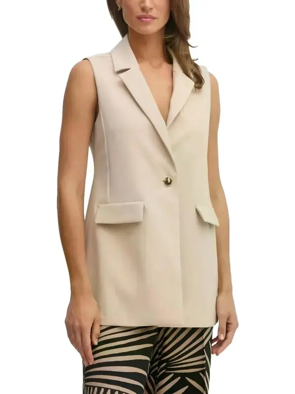 Joseph Ribkoff Button Tab Sleeveless Top - Neutrals