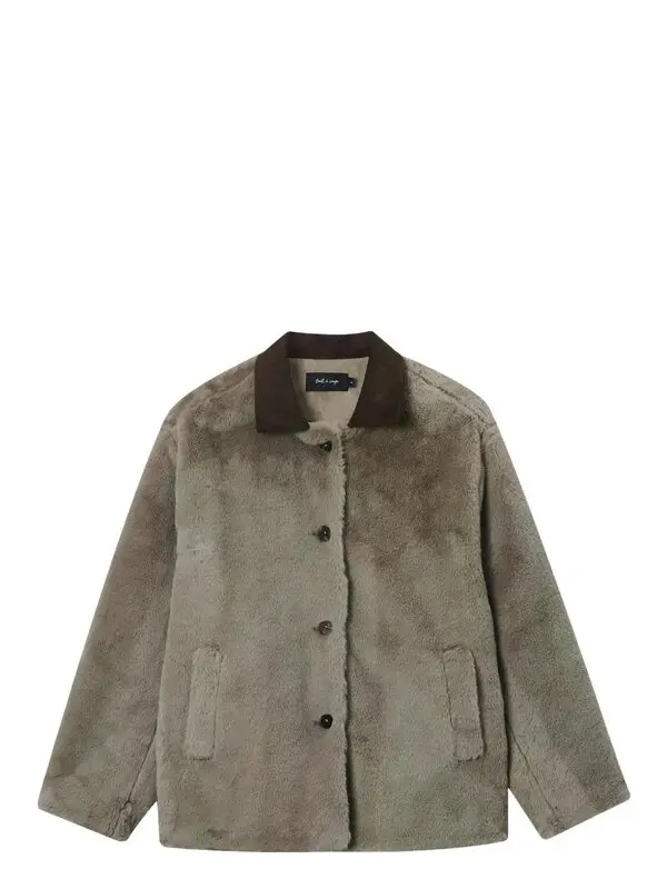 TOUT A COUP Button Faux Jacket - Neutrals